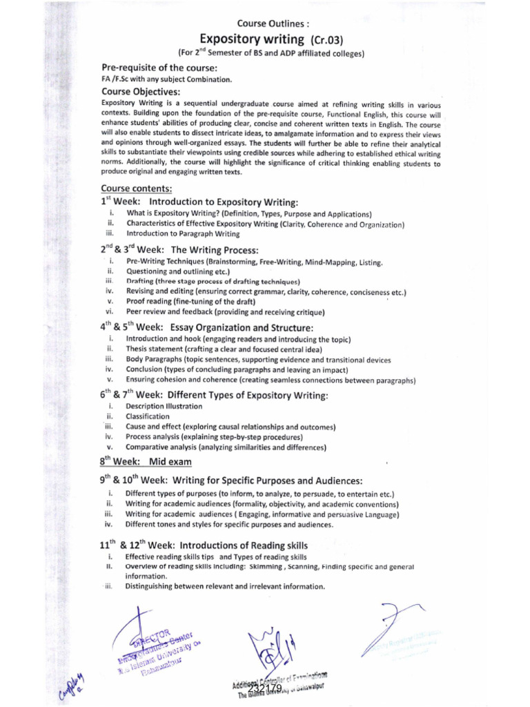 Outline Expository Writing | PDF