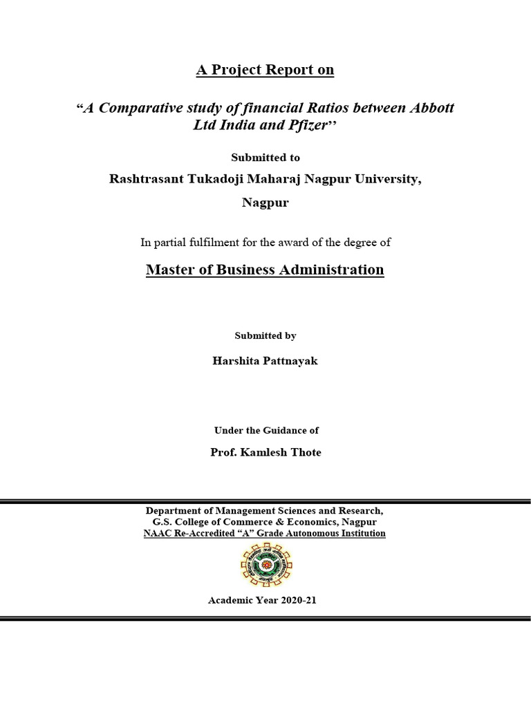 Financial Ratio Comparison: Abbott vs Pfizer | PDF | Clinical Trial ...