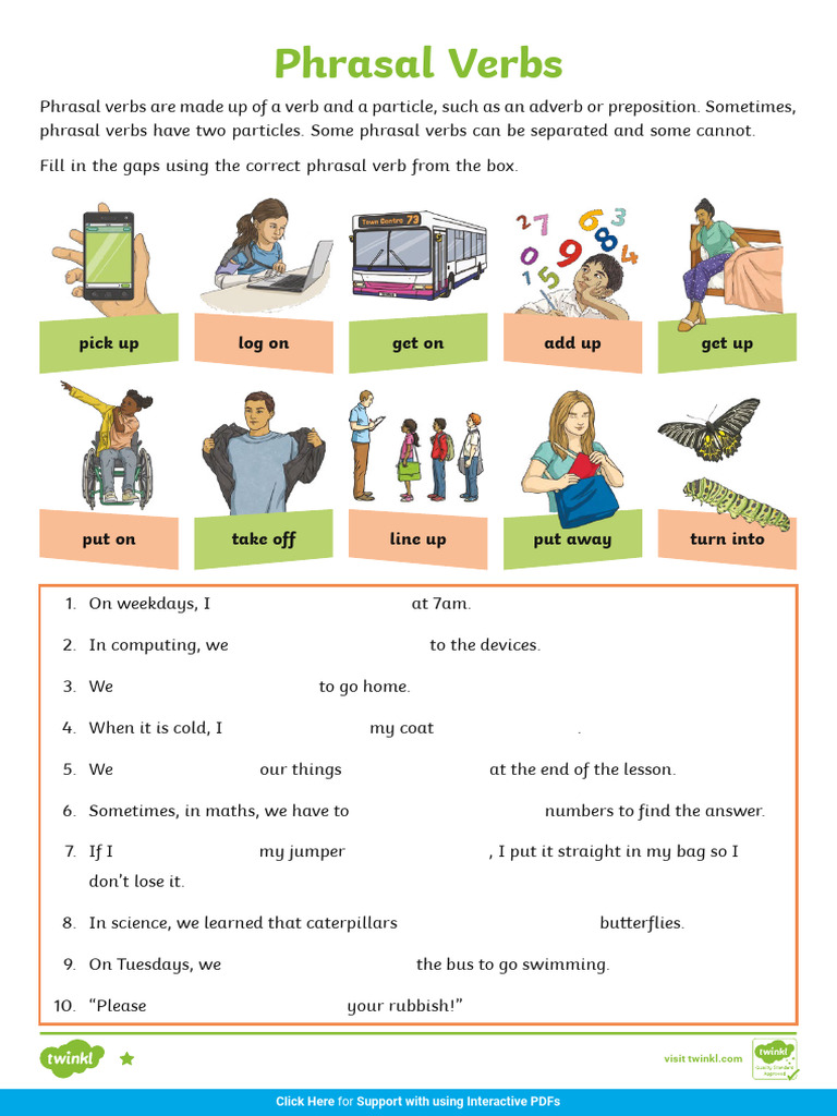 Phrasal verbs - Extra worksheet 1 | PDF | Languages | Foreign Language ...