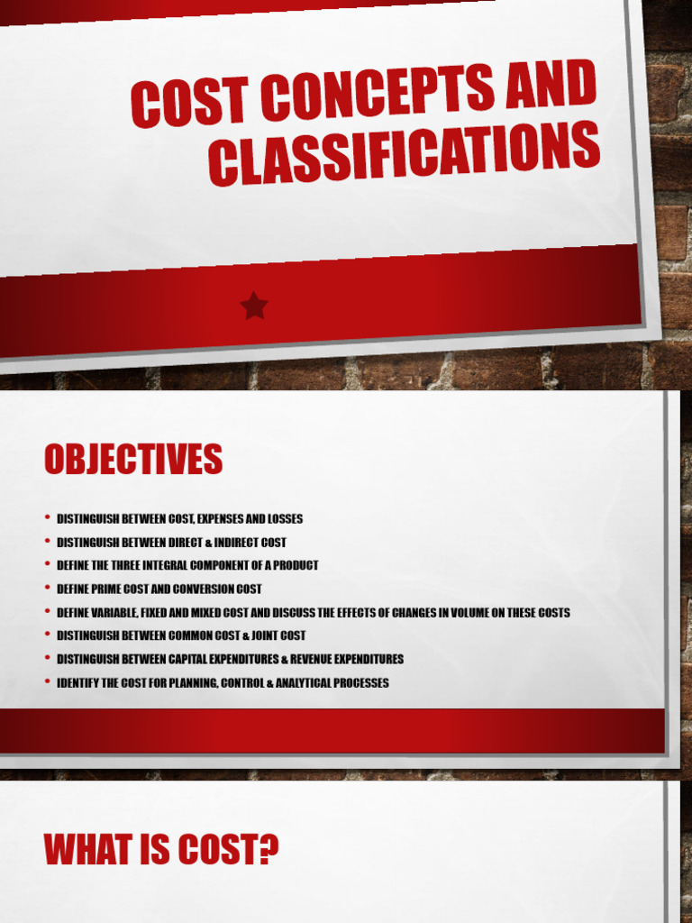 Cost Concepts and Classifications | PDF