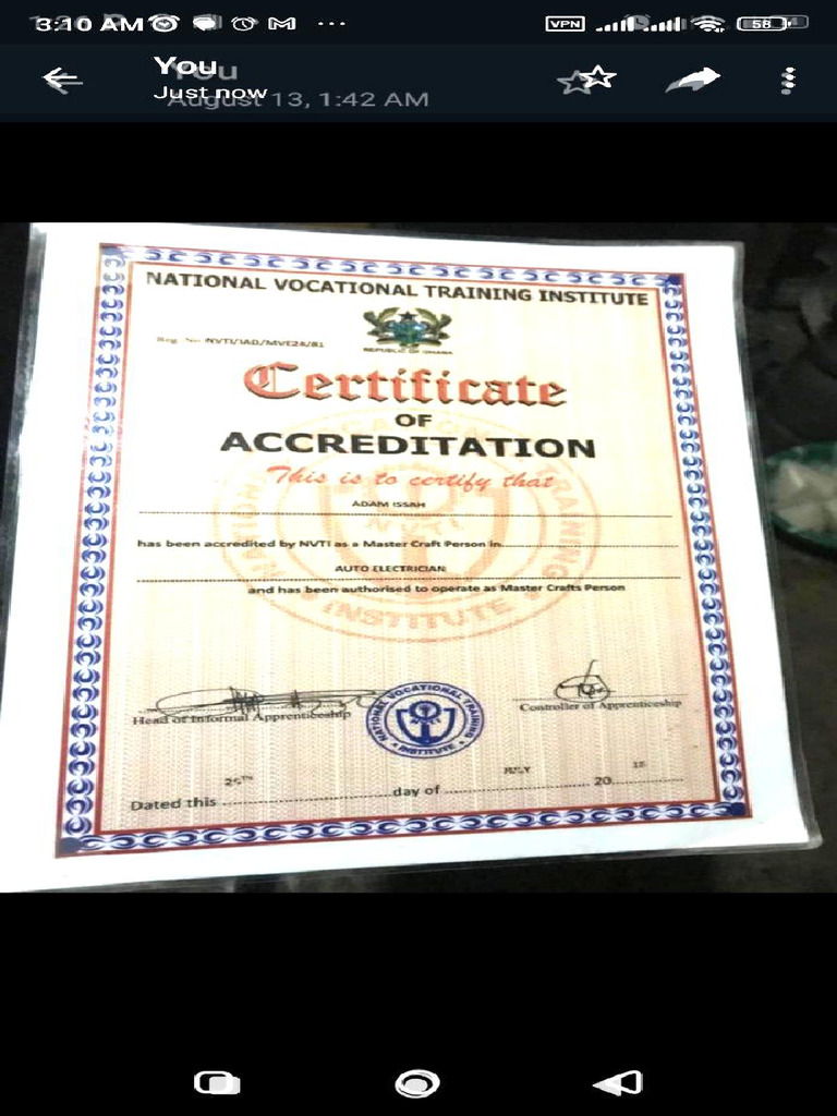 Certificate of Accreditation Adam Issah Bright | PDF