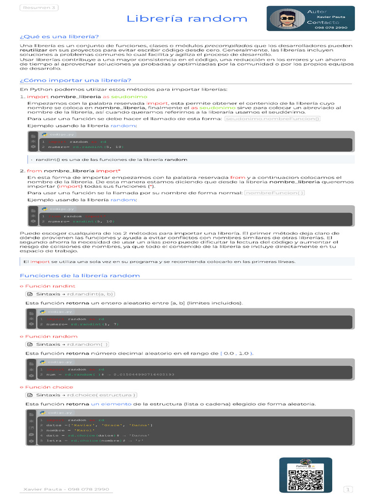 03. Libreria Random 2025 - Xavier | PDF