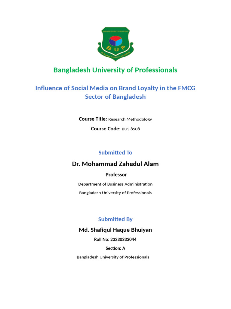 RM Research Proposal Shuvo | PDF | Statistics | Survey Methodology