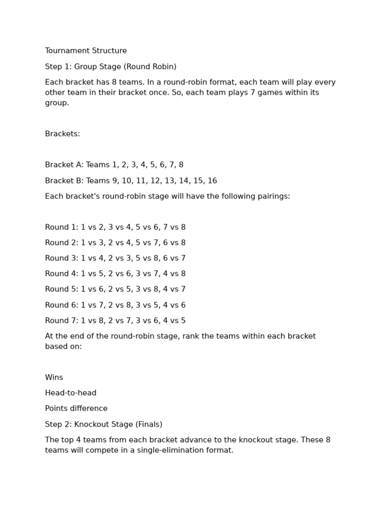 Tournament Structure | PDF