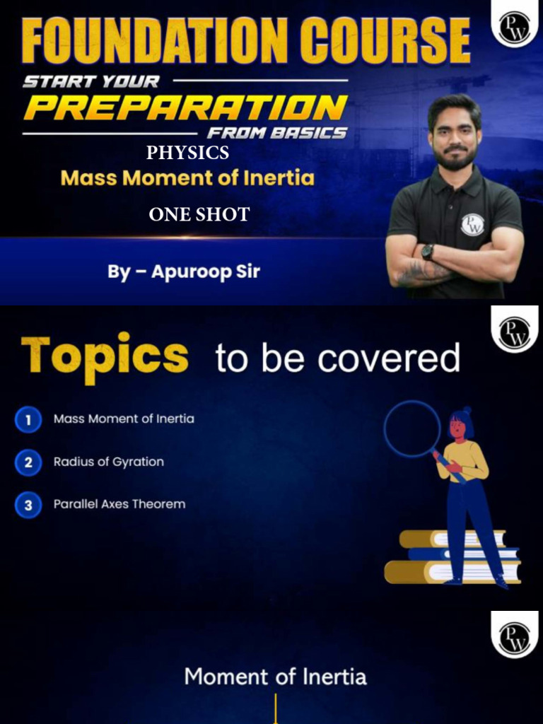 Mass Moment of Inertia - Class Notes | PDF