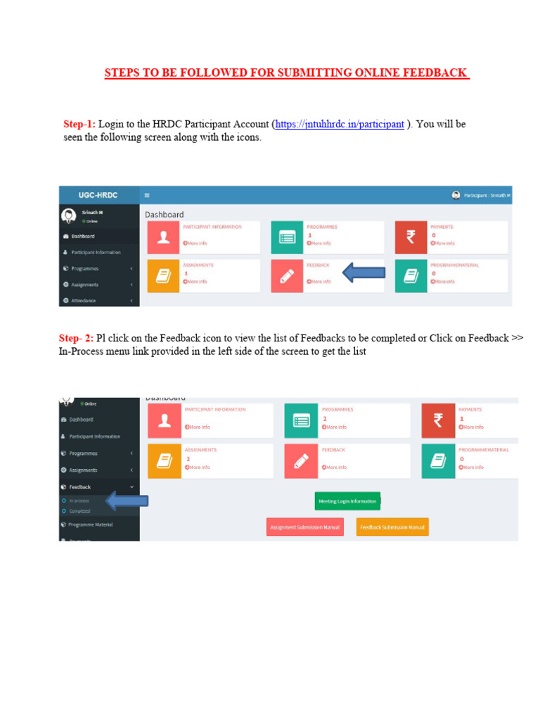 How to Submit Online Feedback Steps | PDF