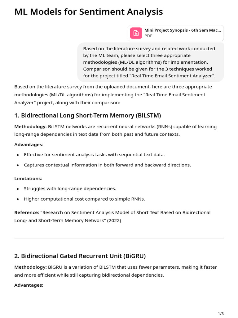 ML Models For Sentiment Analysis | PDF | Information Science | Algorithms