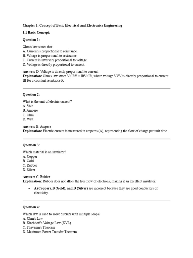 Chapter-1 Concept of Basic Electrical and Electronics Engineering | PDF ...
