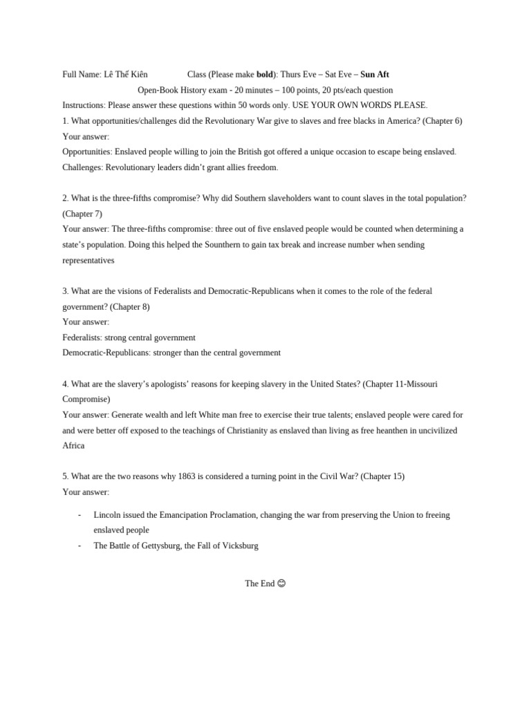 History - Test 1 | PDF