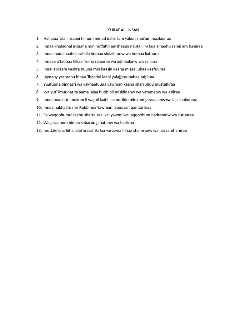Surat Al Insan | PDF