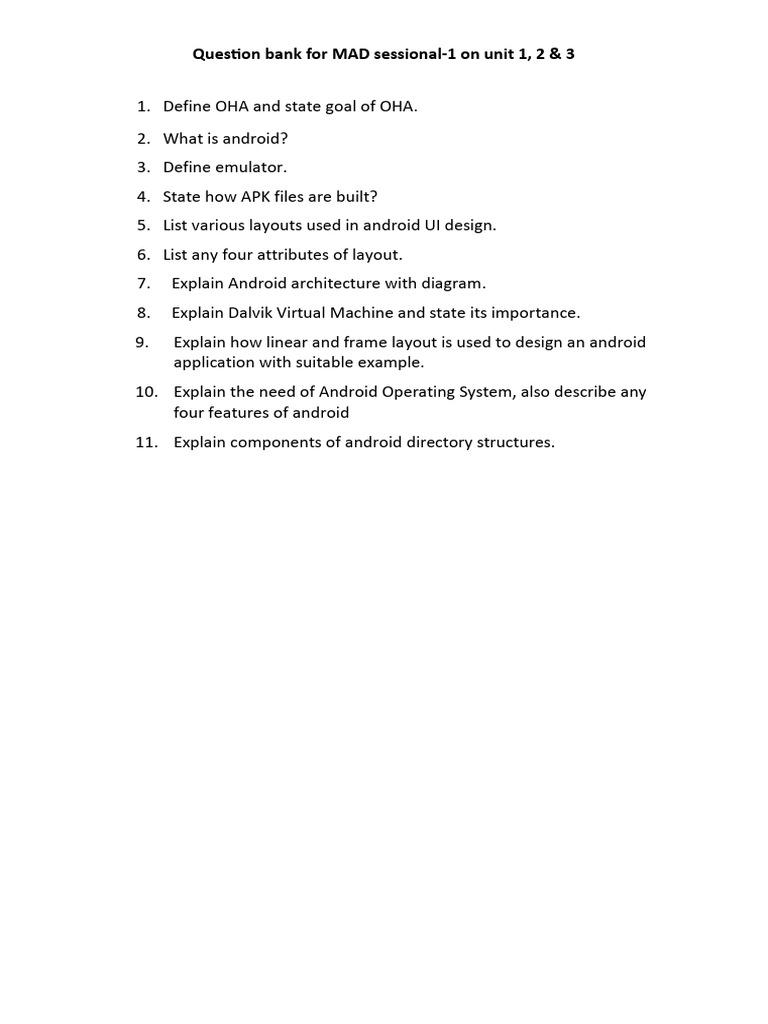 MAD-22617 Question Bank | PDF