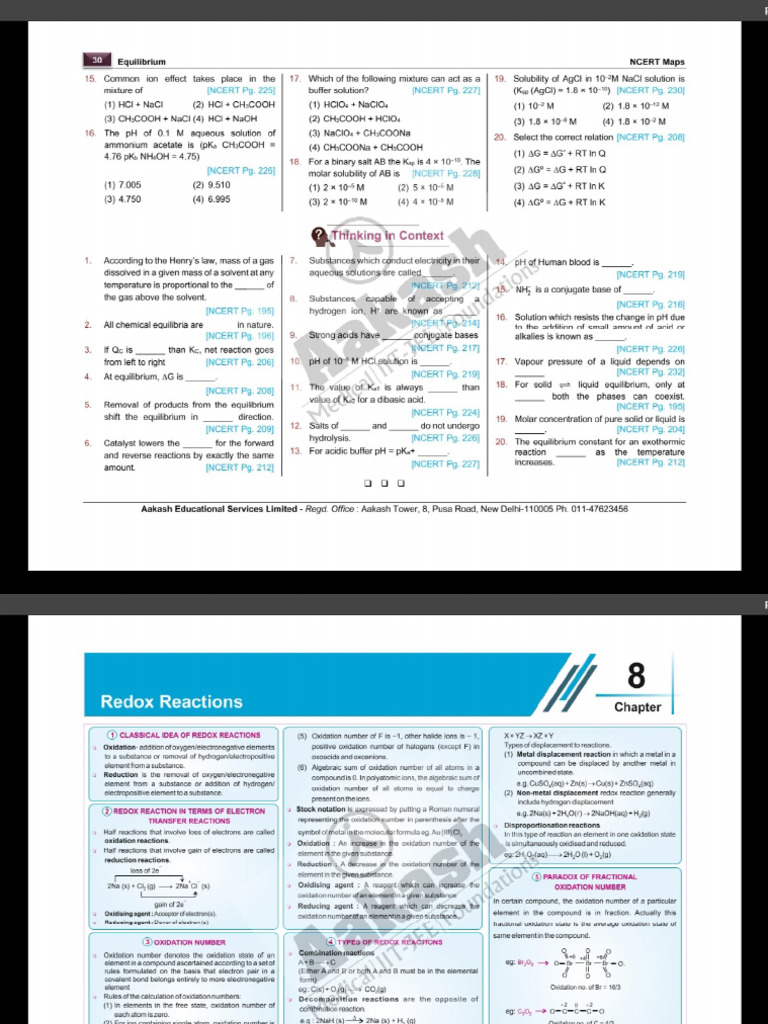 Akash Maps CHEMIsolutions Amazing Mind Map STRY-030-038 | PDF