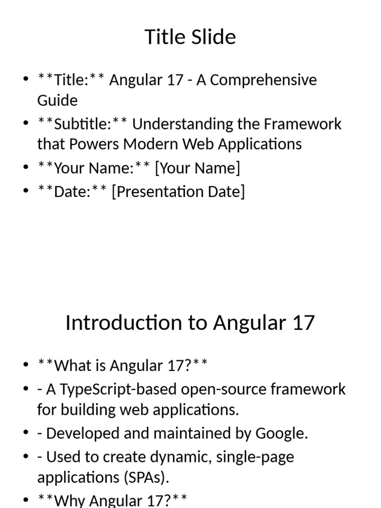 Angular 17 Features and Overview | PDF