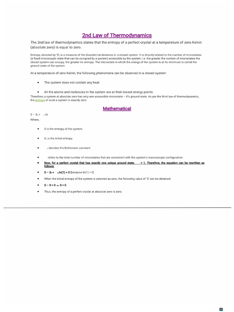 2nd Law of Thermodynamics | PDF