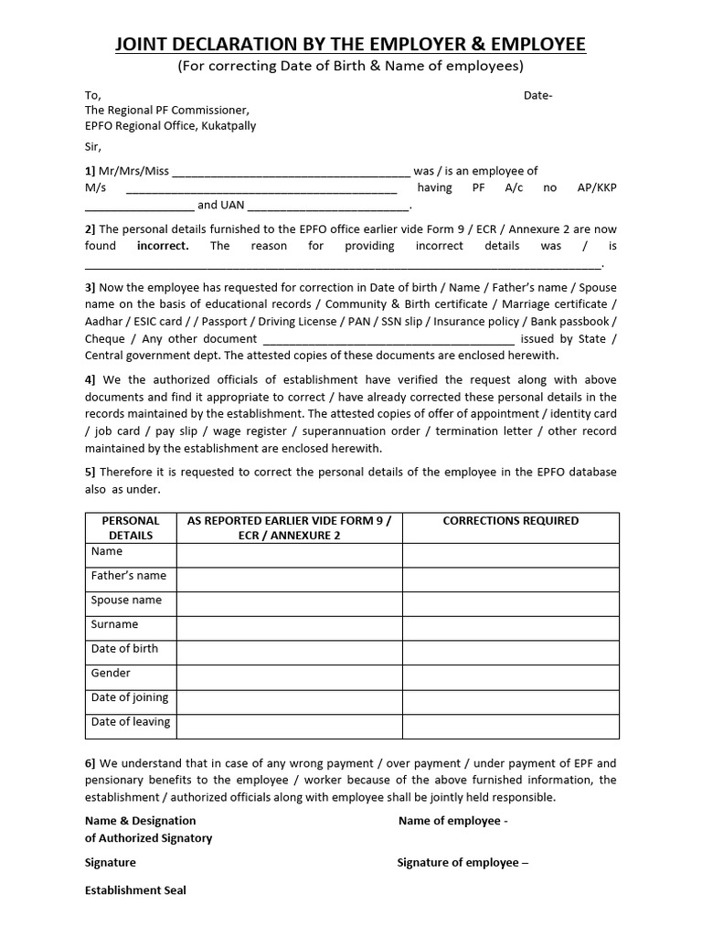PF Joint Declaration New | PDF
