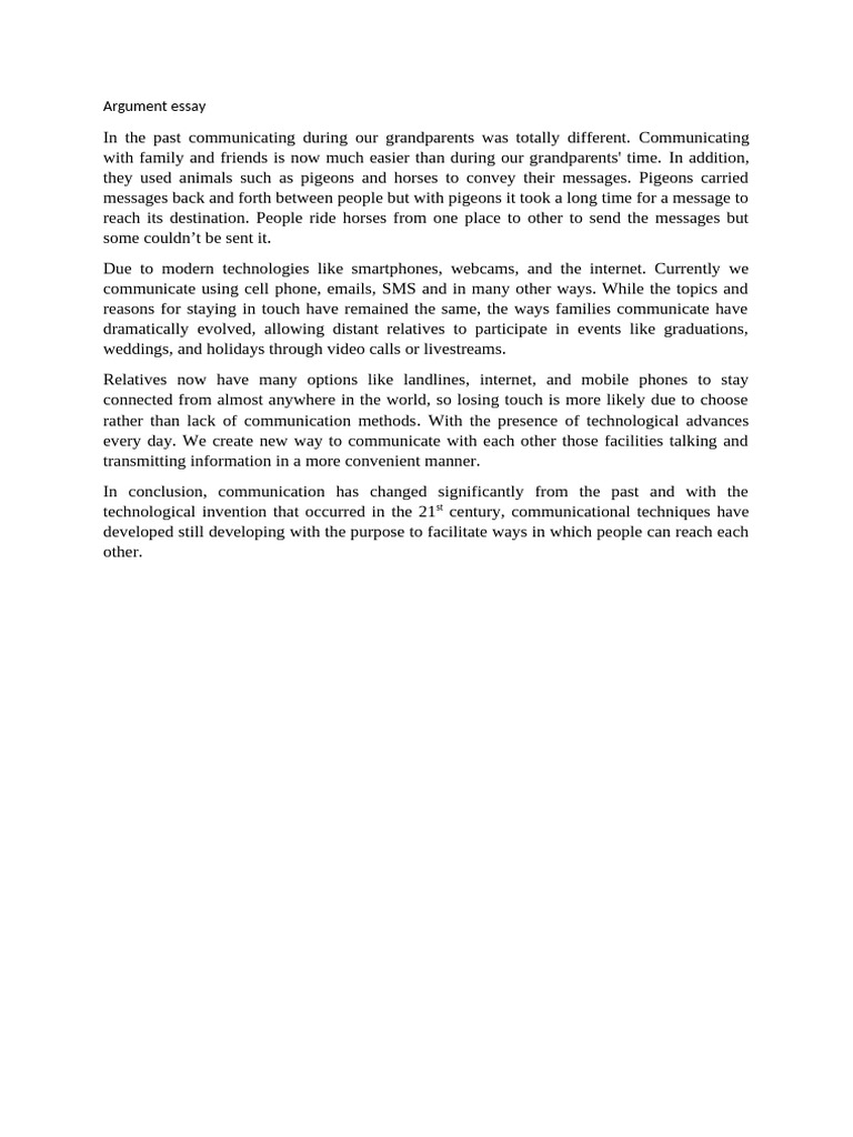 Argument Essay. | PDF