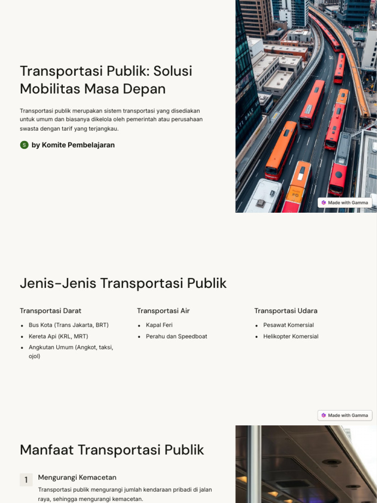 H3 Materi Transportasi Publik Solusi Mobilitas Masa Depan | PDF
