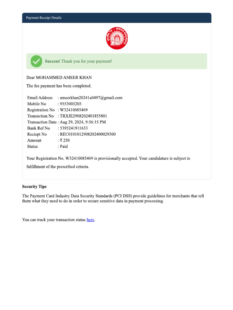 RRB Application | PDF