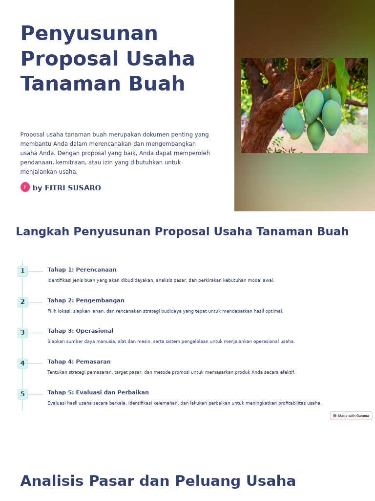Penyusunan Proposal Usaha Tanaman Buah | PDF