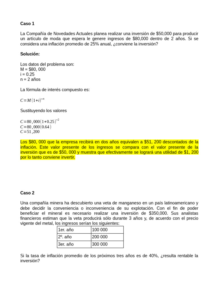 A6 Valfutvalpre Ejercicios 4 | PDF | Inflación | Dinero