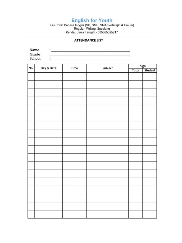 Attendance List | PDF