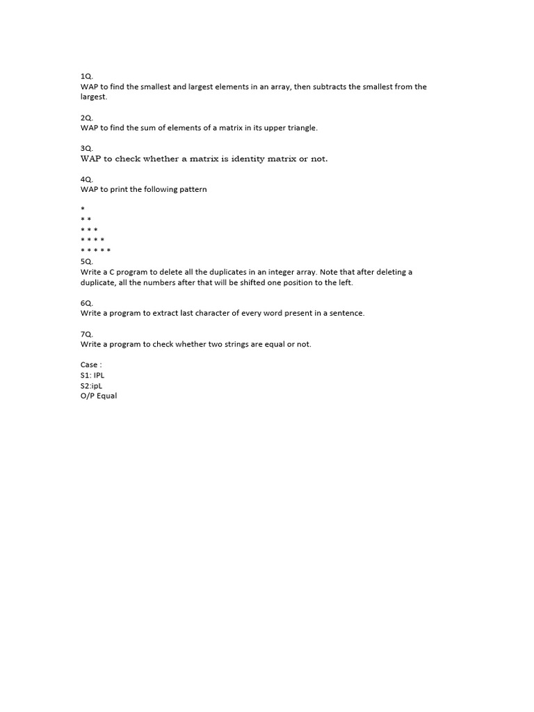 C Programs for Array and Matrix Operations | PDF