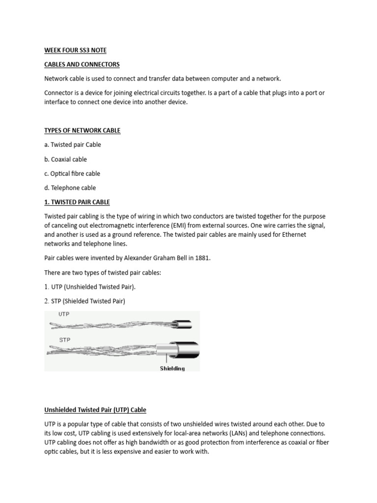 Types of Network Cables & Connectors | PDF | Coaxial Cable | Electrical ...
