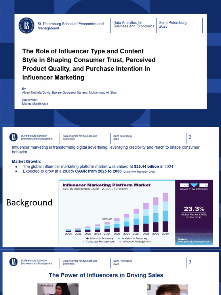 The Role of Influencer Type and Content Style in Shaping Consumer Trust, Perceived Product ...