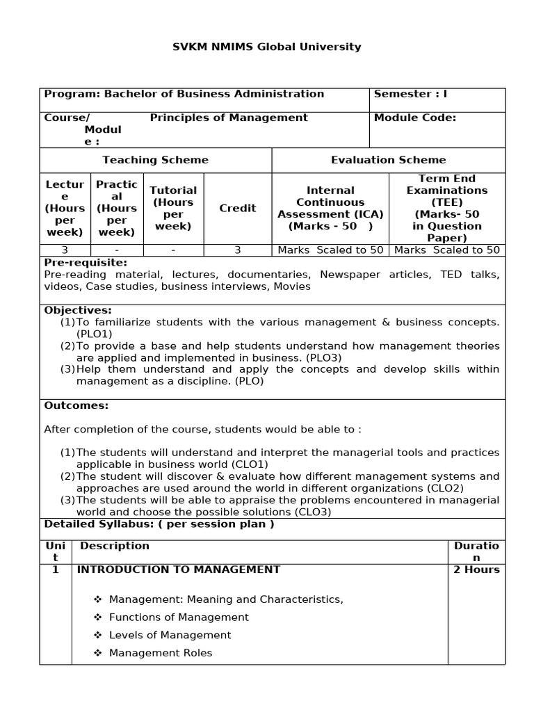1.2 Principles of Management BBA | PDF | Decision Making | Organizational Structure