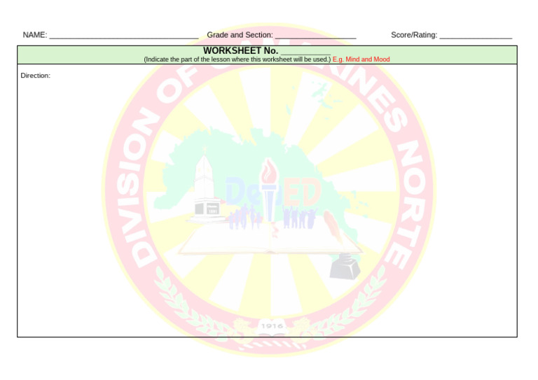 Worksheet-Format | PDF