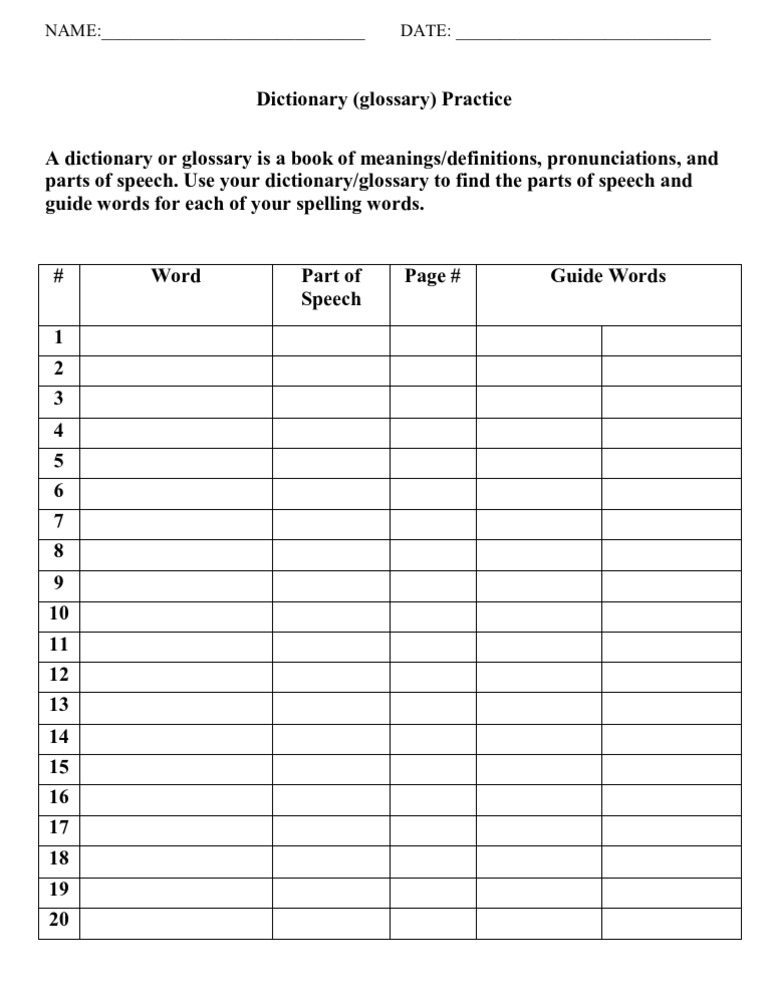 Dictionary Work | PDF