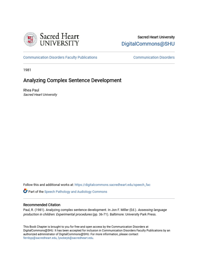 Analyzing Complex Sentence Development | PDF