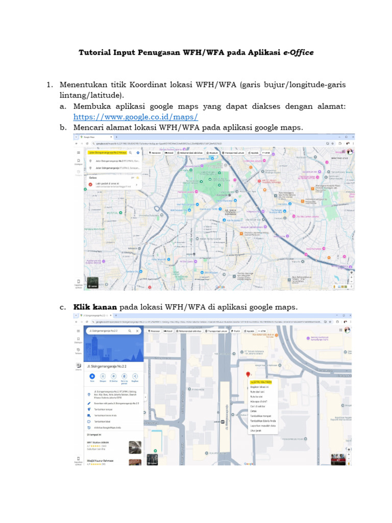 Tutorial Input Koordinat WFA-WFH-WFO | PDF