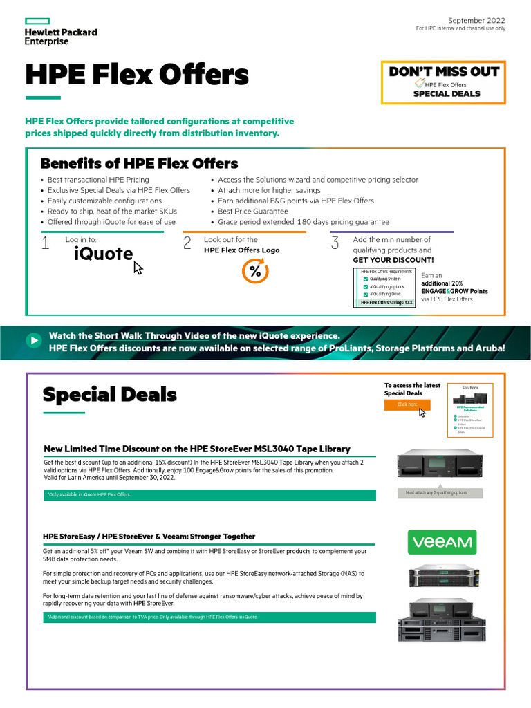 SMB Flex Offers A4 Cheatsheet September Q4 FY22 LATAM ENG | PDF | Computer Data Storage | Backup