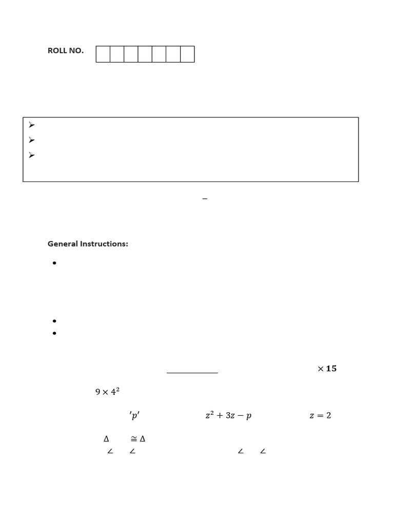 Class - Vii Annual Exam Maths Question 2022-23 | PDF | Triangle | Area