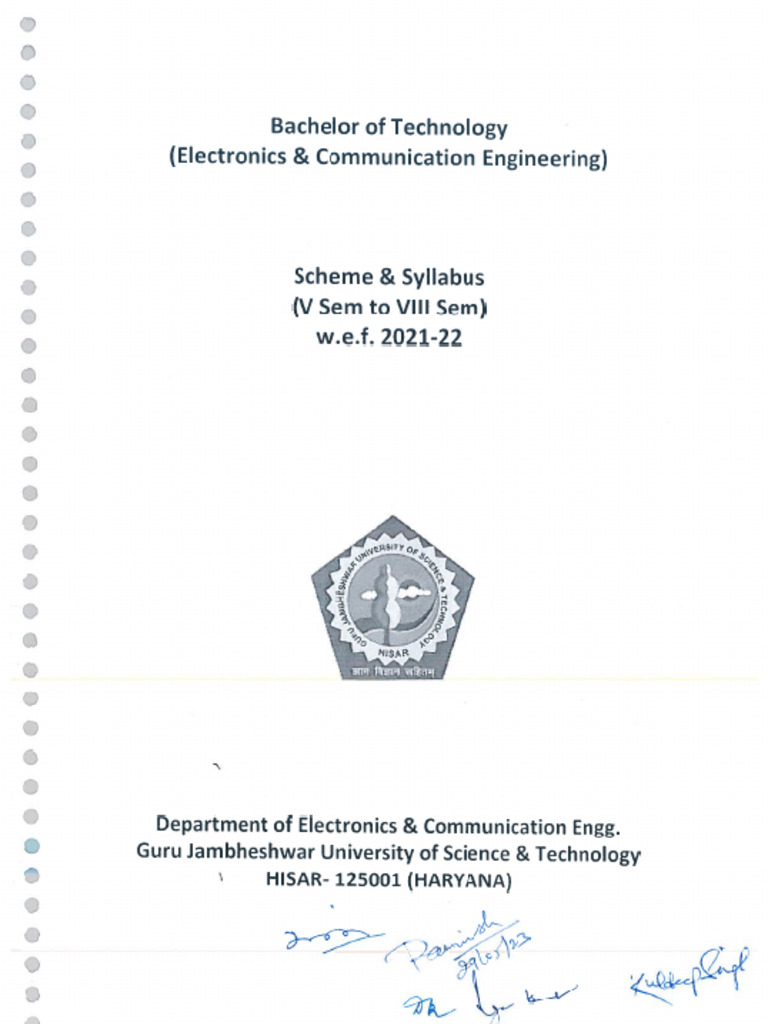 ECE 5th-8th Sem. Syllabus | PDF