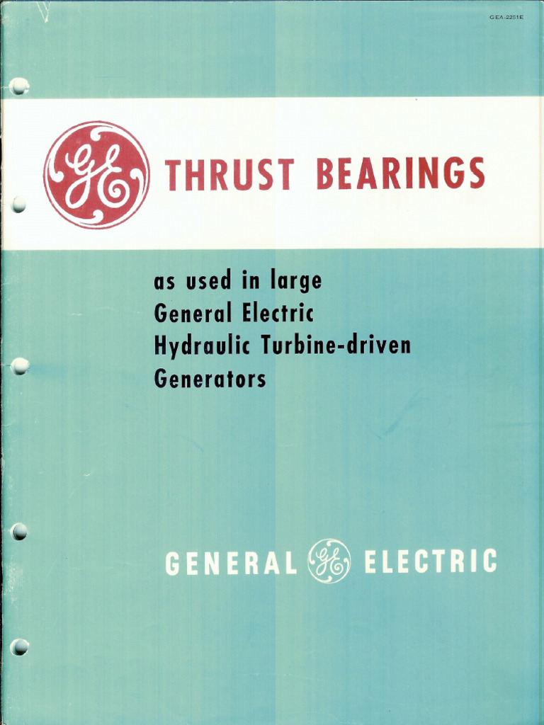 OCR GEA 2251E Thrust bearings as used in large General Electric Hydraulica Turbine-driven ...
