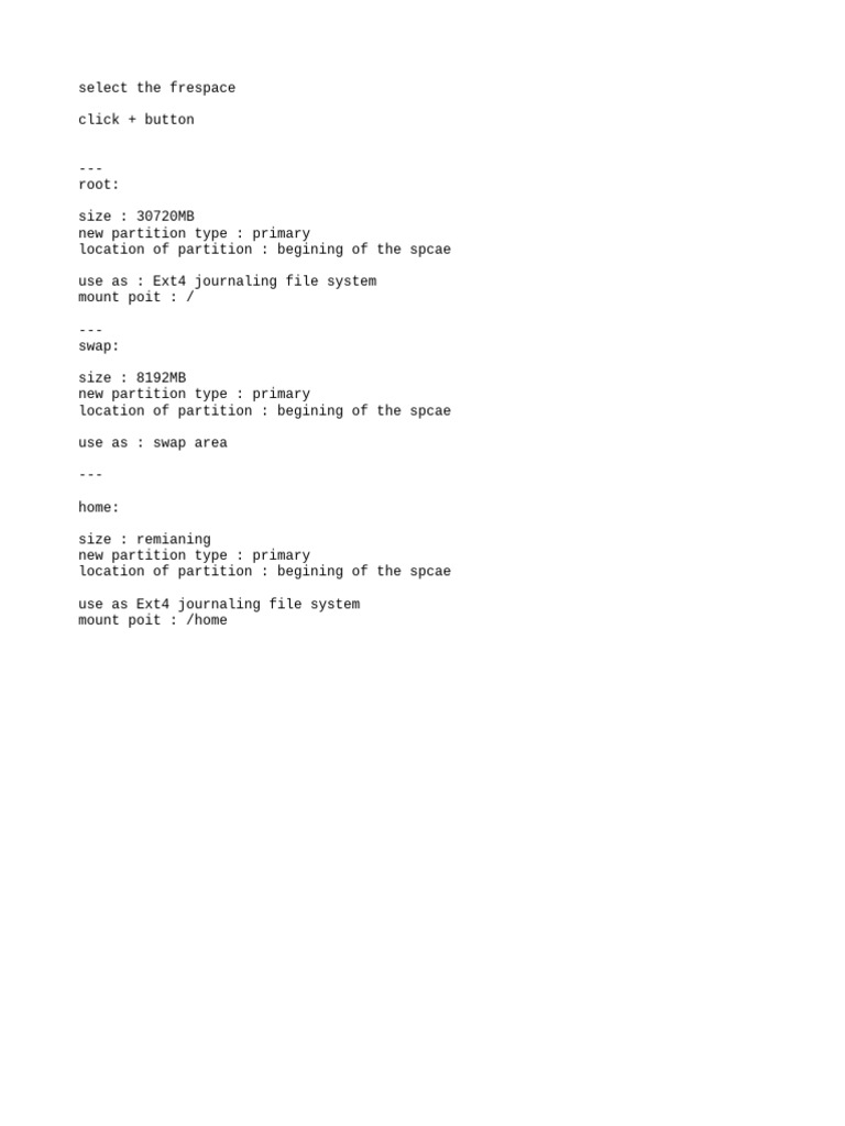 Partitioning Guide for Linux Setup | PDF