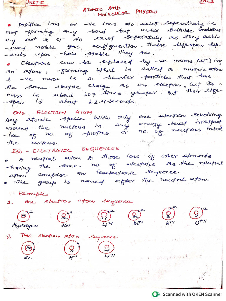 Atomic and Molecular Physics-1 | PDF