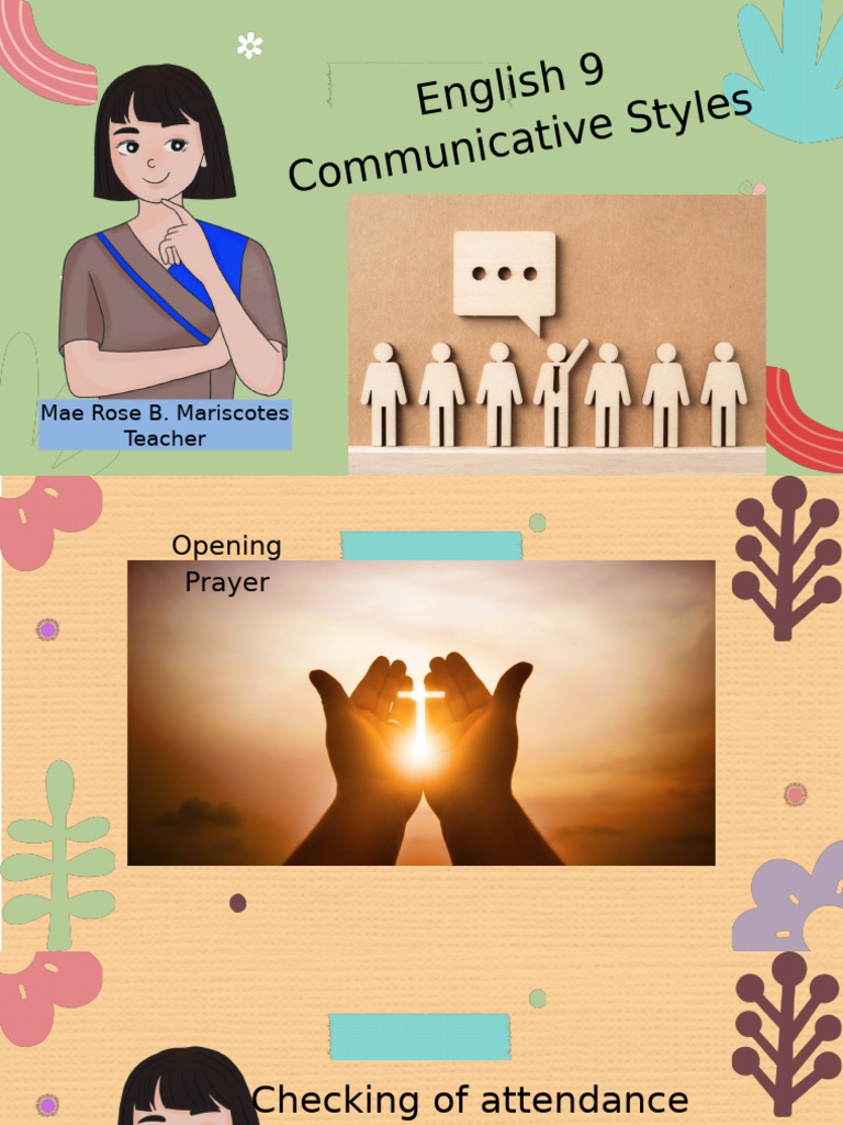 COMMUNICATIVE STYLE -COT 1.Lesson 3 | PDF | Verb | Semantics