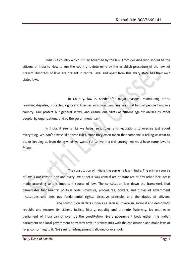 Law Making Procedure in India Explained | PDF | Government | Governance