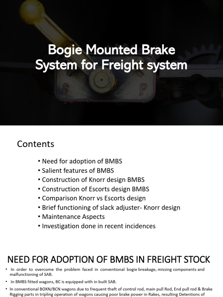 Bogie Mounted Brake System | PDF | Brake | Piston