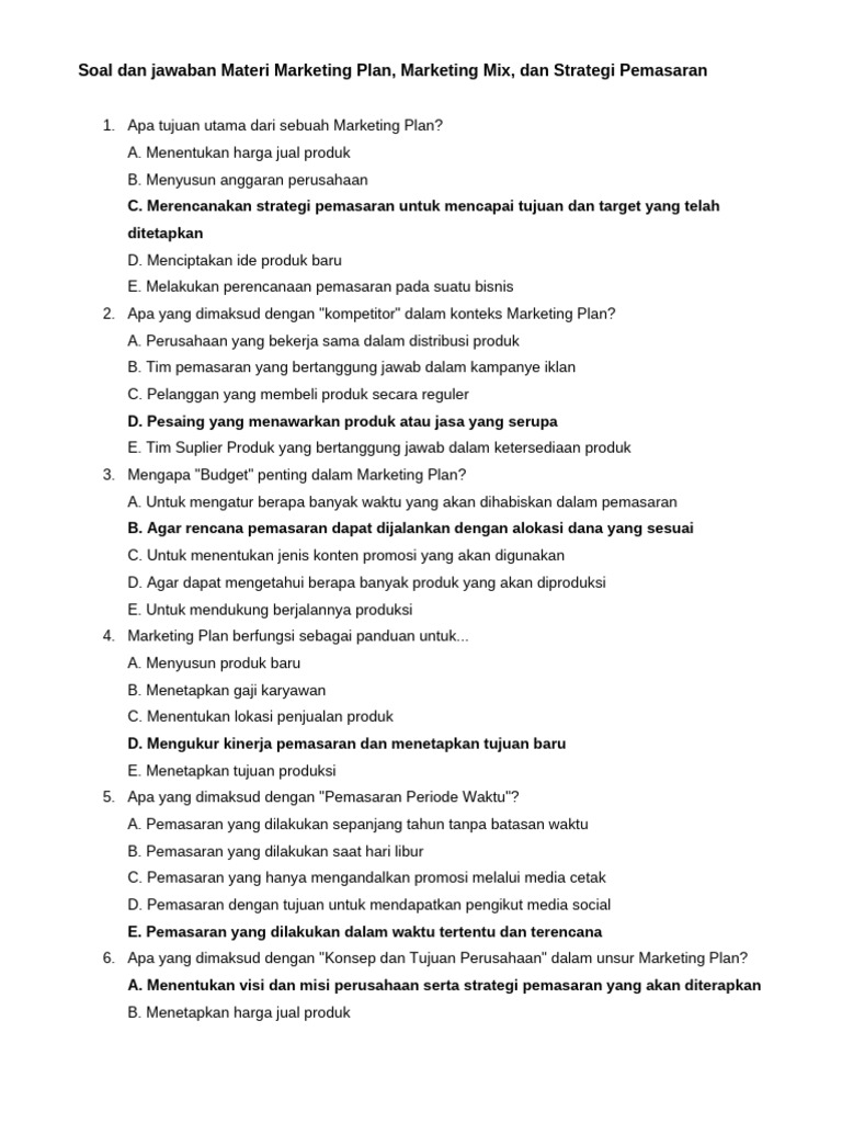 Soal dan jawaban Materi Modul 1 | PDF