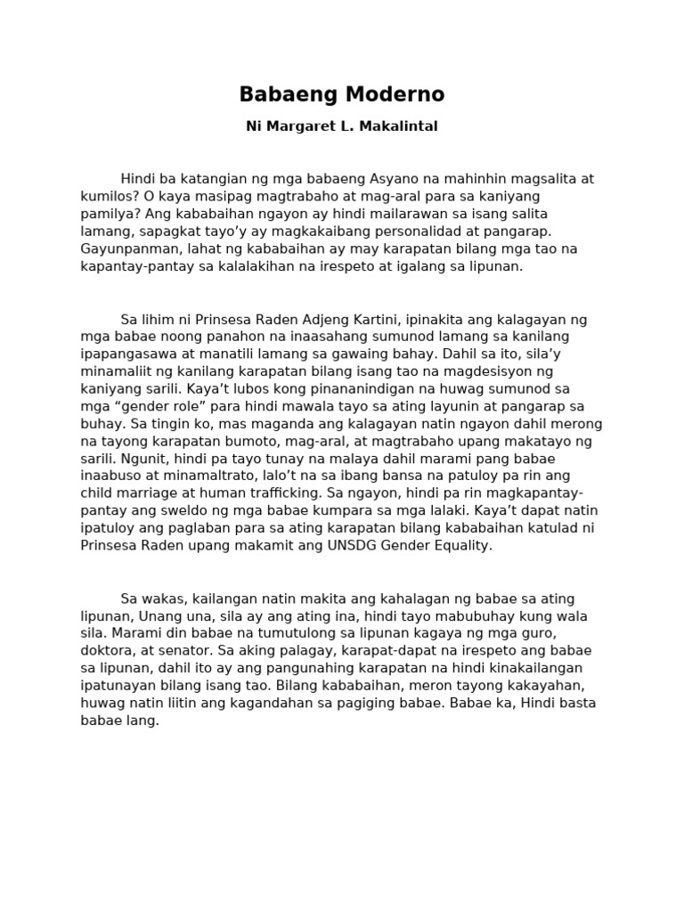 Babaeng Moderno - Paghahanda Sa GT3 | PDF