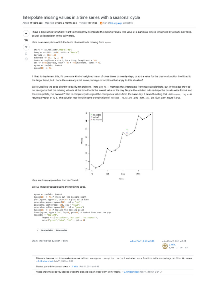 r - Interpolate missing values in a time series with a seasonal cycle - Stack Overflow | PDF ...