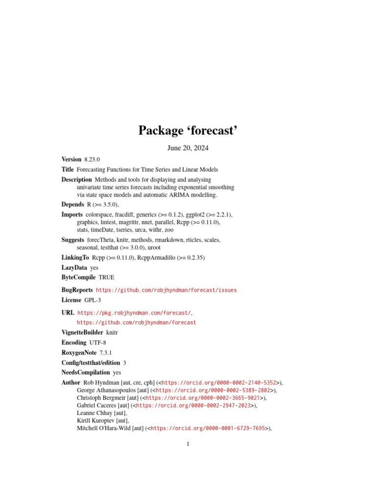 Forecast | PDF | Forecasting | Akaike Information Criterion