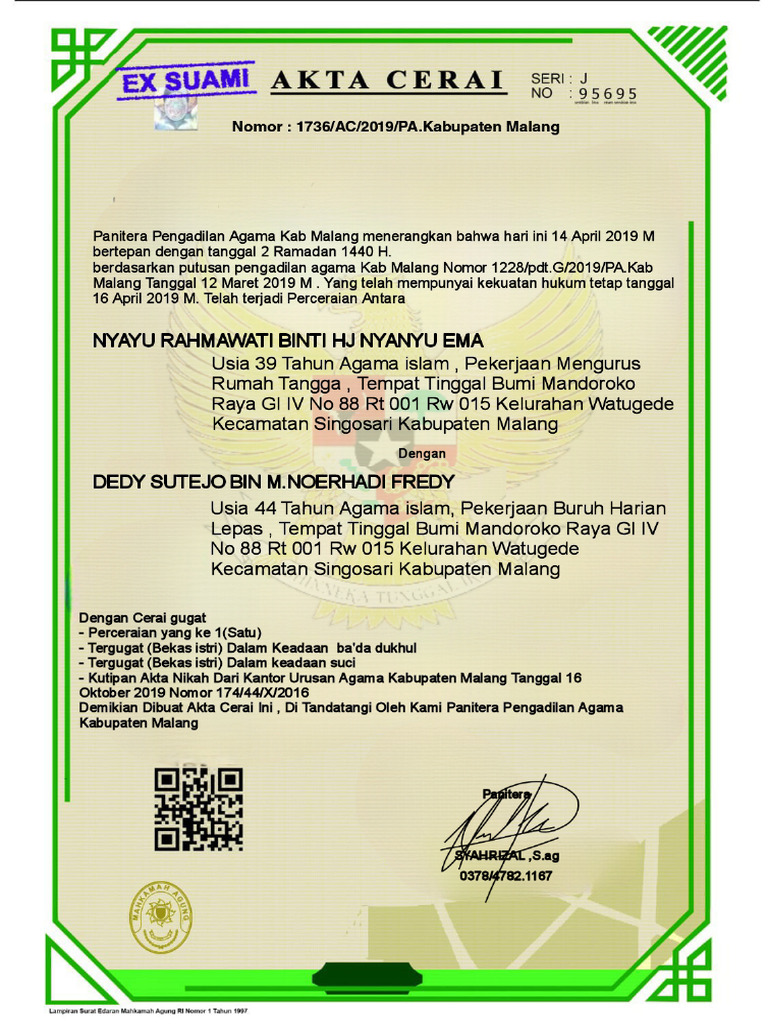 Akta Cerai 221 | PDF