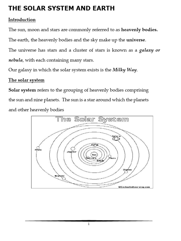 Form 1 - 2 The Solar System and Earth0002 | PDF | Planets | Solar System