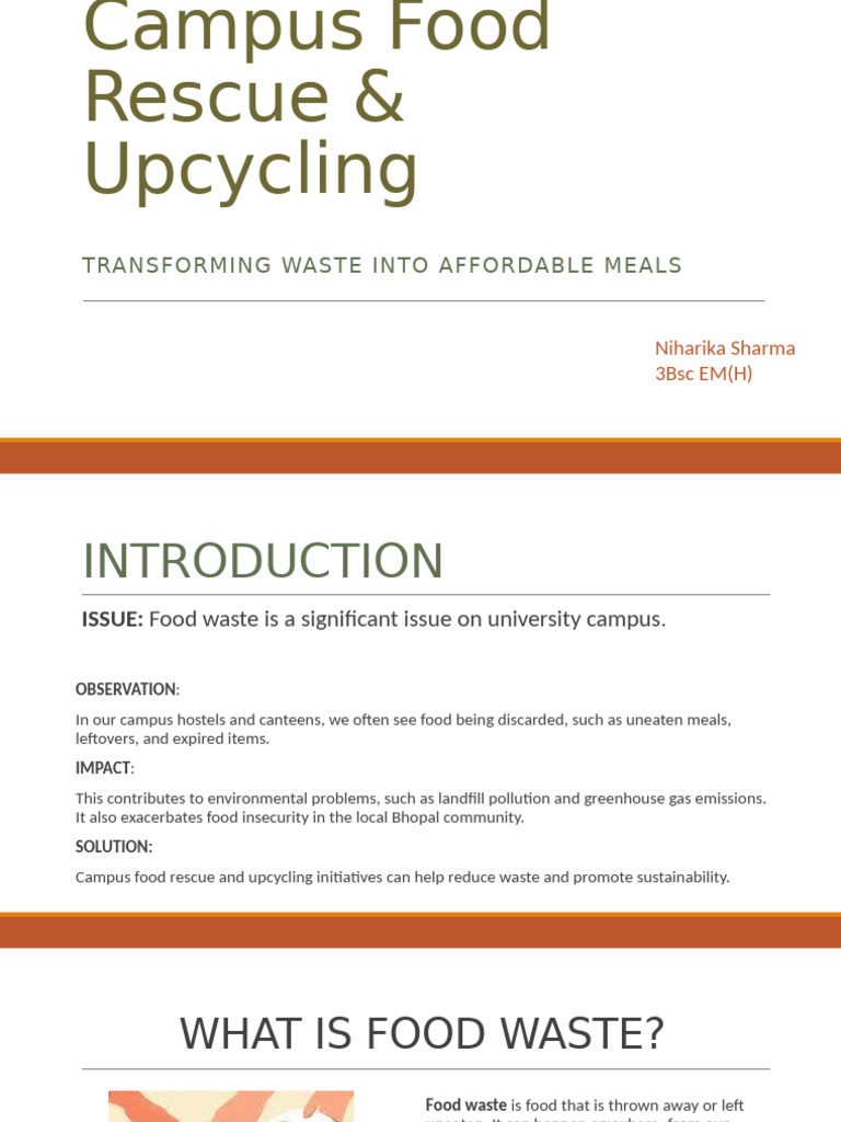 Campus Food Waste Rescue & Upcycling | PDF | Waste | Food Safety