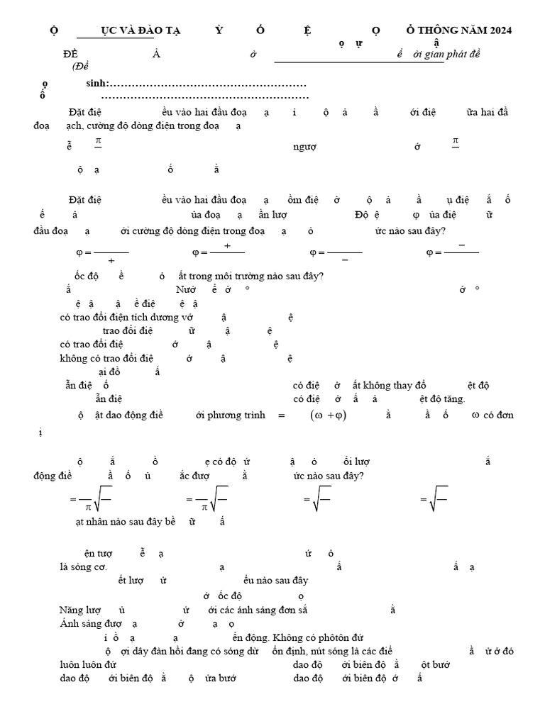 De Va Dap an de Minh Hoa | PDF